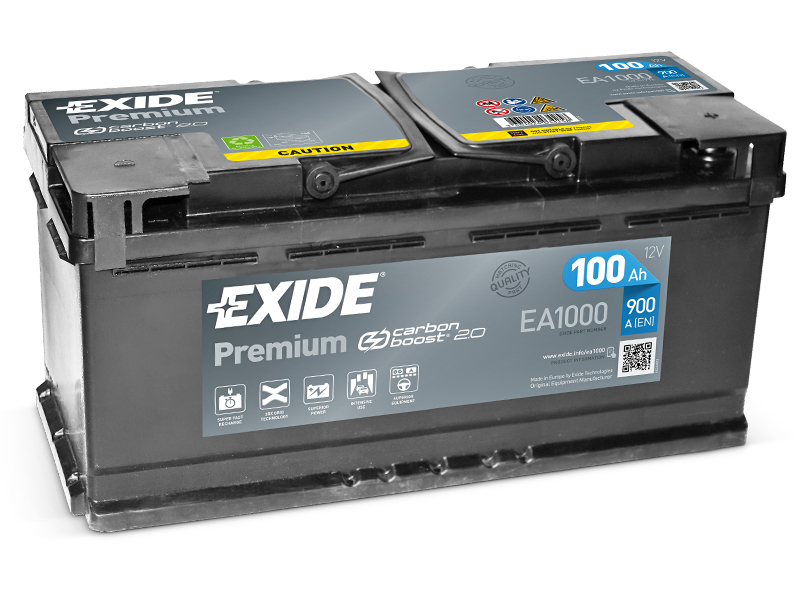 Exide EA1000 Premium Carbon Boost käynnistysakku 12V 100Ah 900A ...