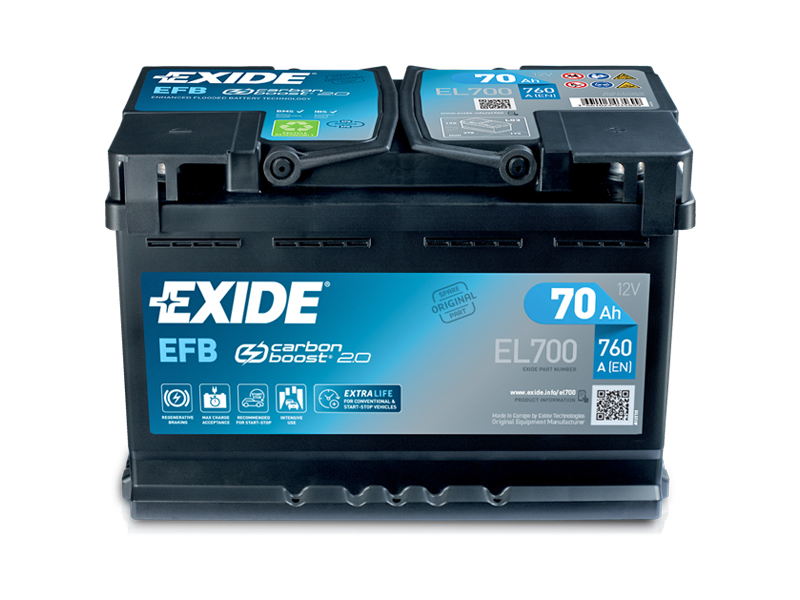 Exide EL700 EFB käynnistysakku 12V 70Ah 760A -/+ - Adita verkkokauppa