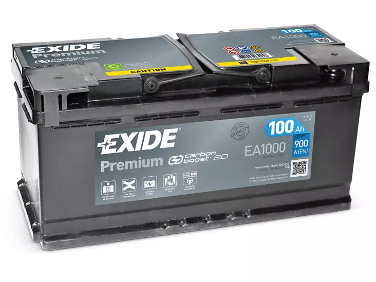 Exide EA1000 Premium Carbon Boost käynnistysakku 12V 100Ah 900A ...