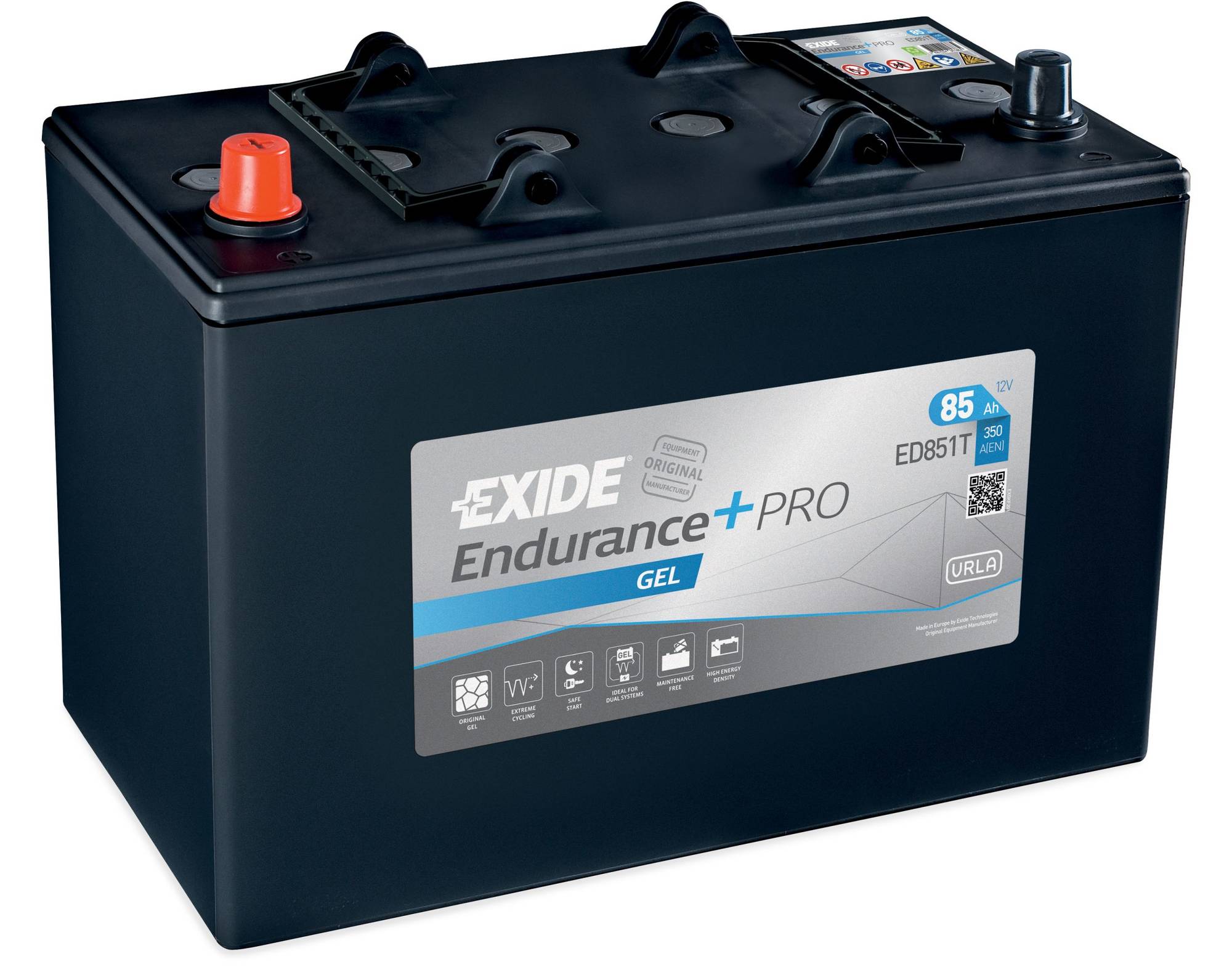 Exide ED851T Endurance+PRO Gel käynnistysakku 12V 85Ah 350A +/- - Adita ...